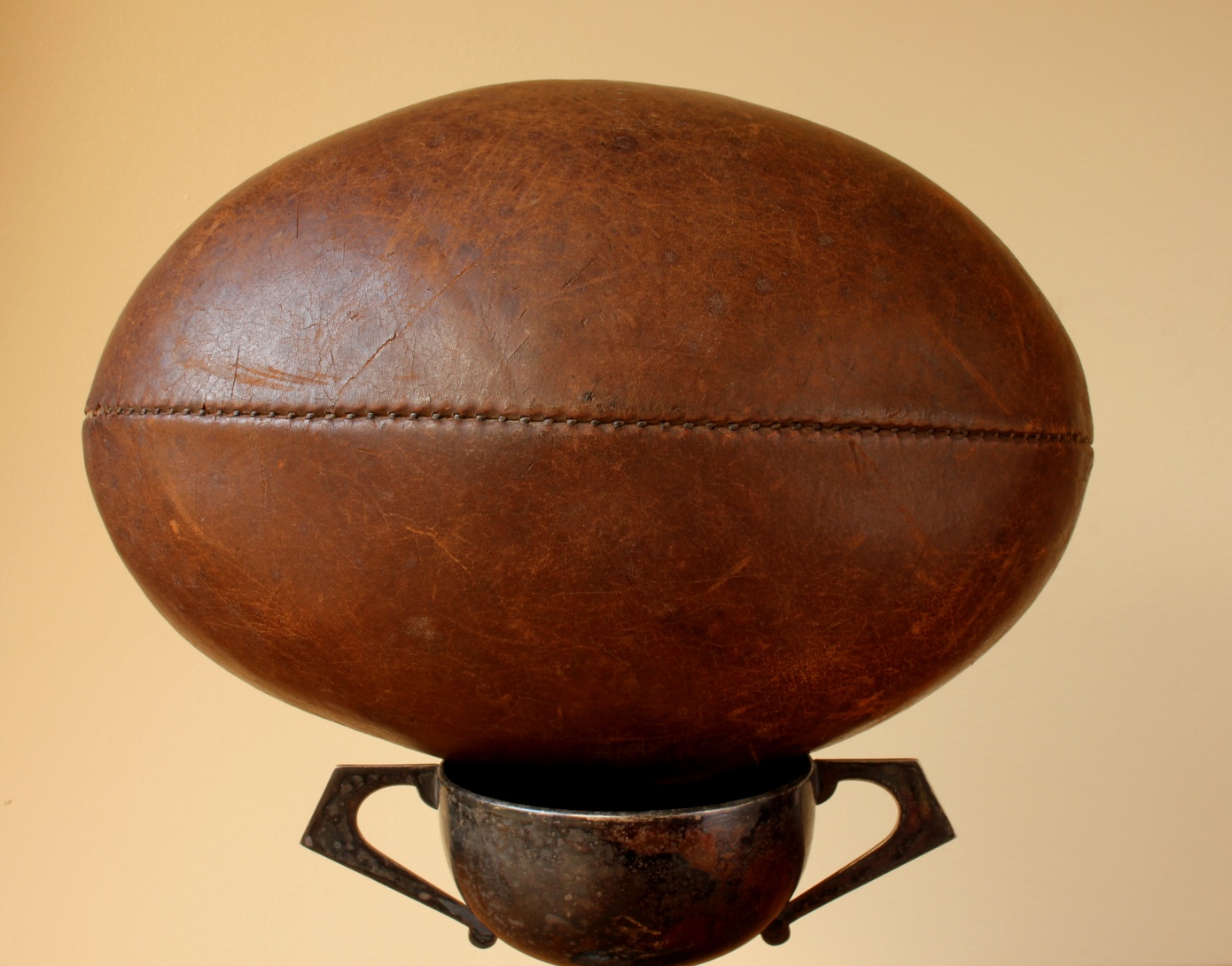 Slazenger Leather Rugby Ball. Made in England. Vintage c1940.