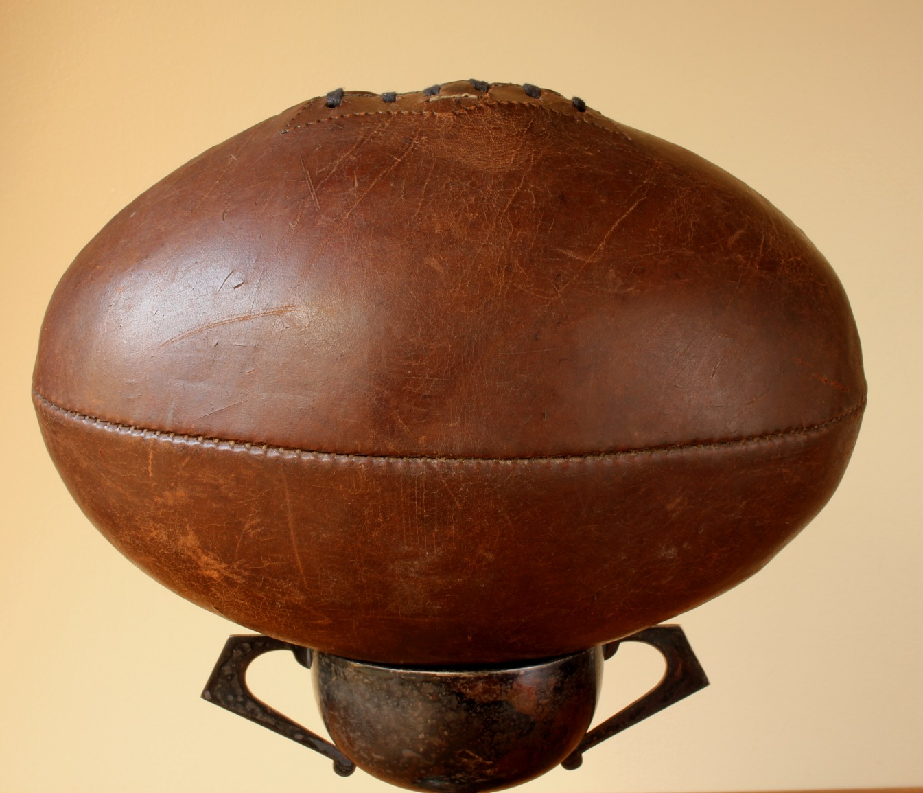 Slazenger Leather Rugby Ball. Made in England. Vintage c1940.