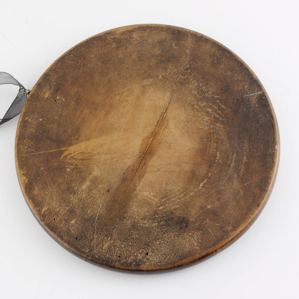 Small Round Hanging Wood Mirror. 21 cm Rustic Shaving Mirror.