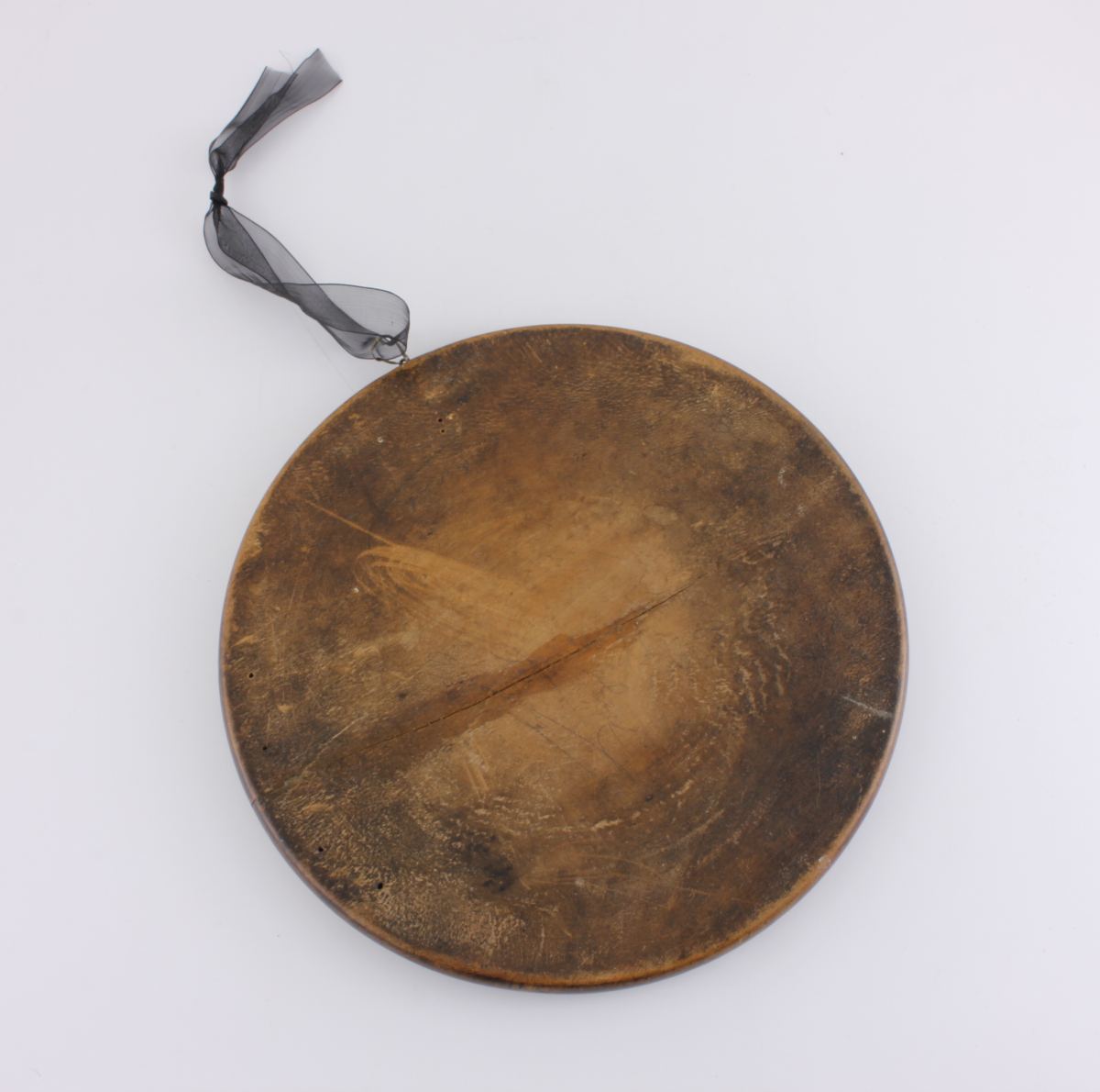 Small Round Hanging Wood Mirror. 21 cm Rustic Shaving Mirror.