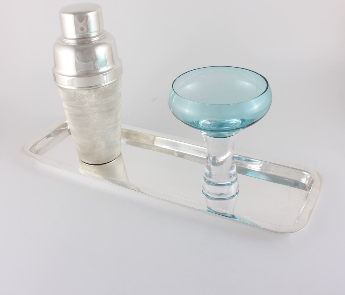 Silver Plated Cocktail Drinks Serving Tray. JB Chatterley & Sons. c1930.