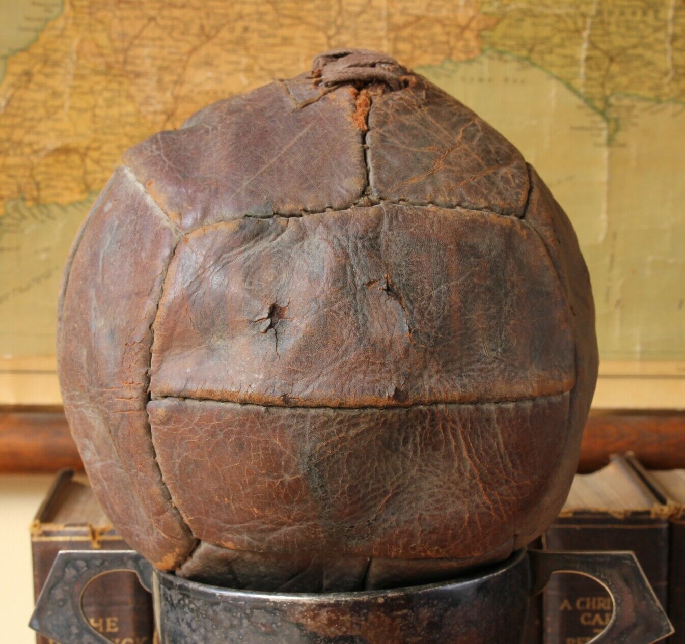 Victory Small Leather Soccer Football. Old c1930 Mini Ball.