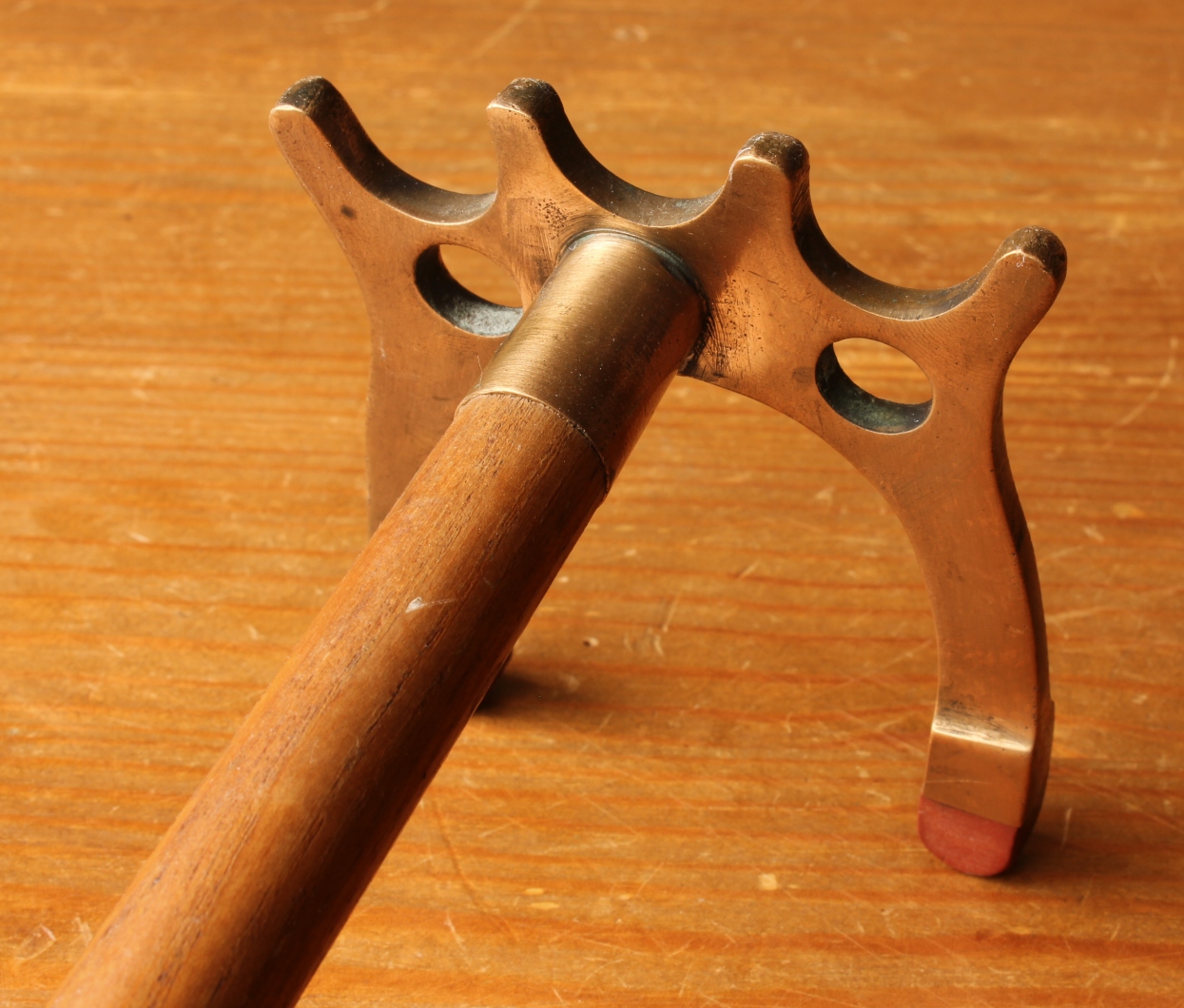 Brass Snooker Spider Cue Rest. Wood Billiards Pool Bridge Reach.