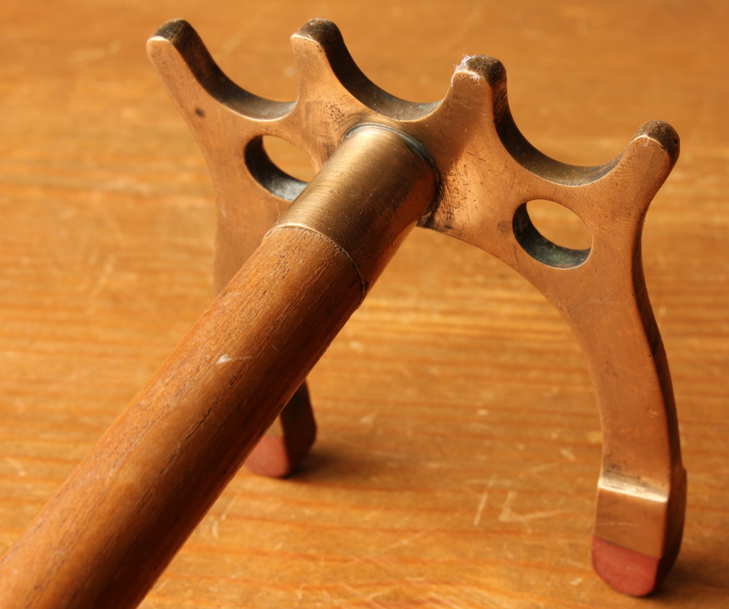 Brass Snooker Spider Cue Rest. Wood Billiards Pool Bridge Reach.