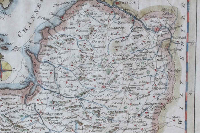 Antique map of Somersetshire
