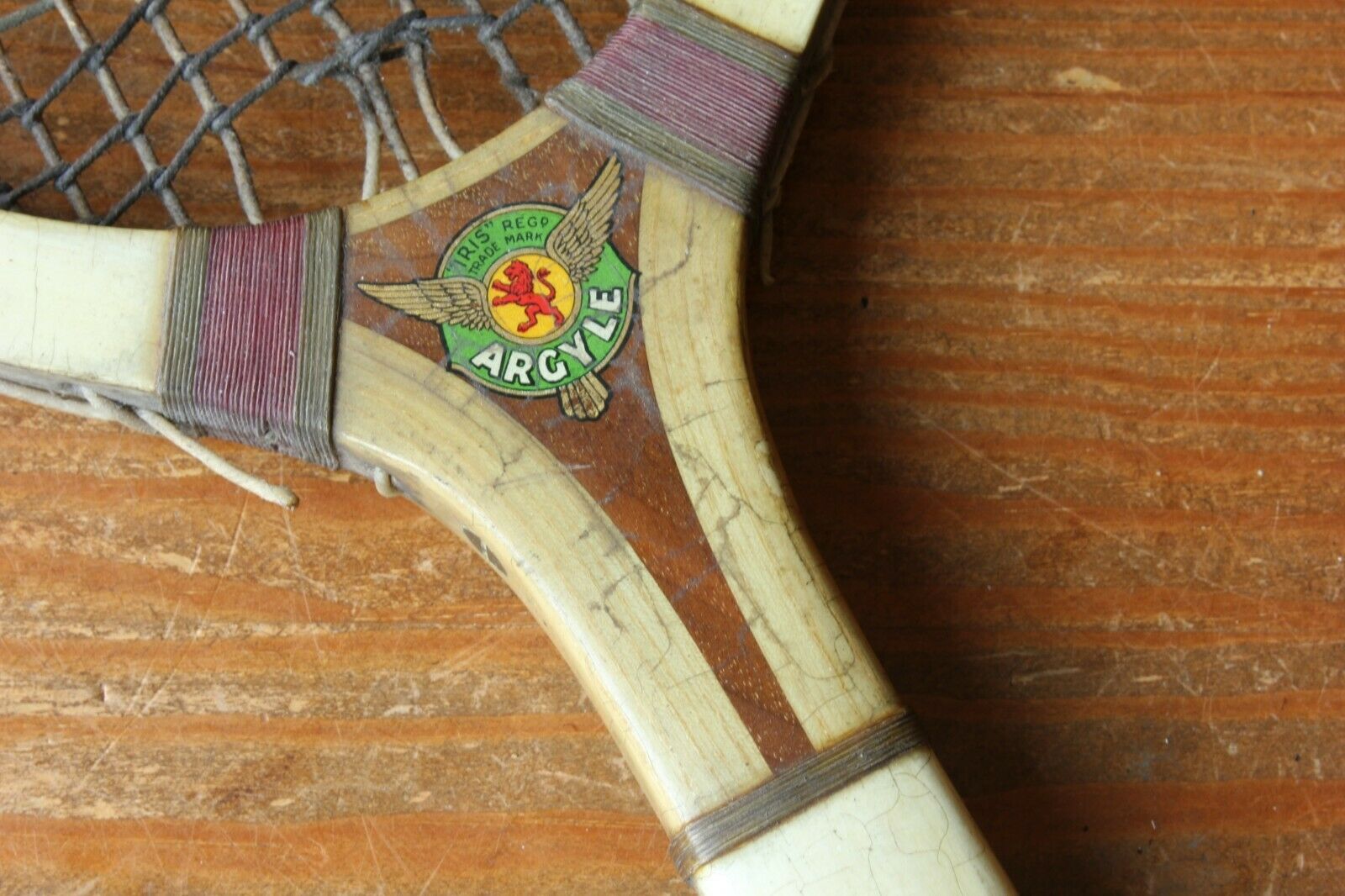 Stuart Surridge Iris-brand Argyle Tennis Racquet & Dunlop Press.