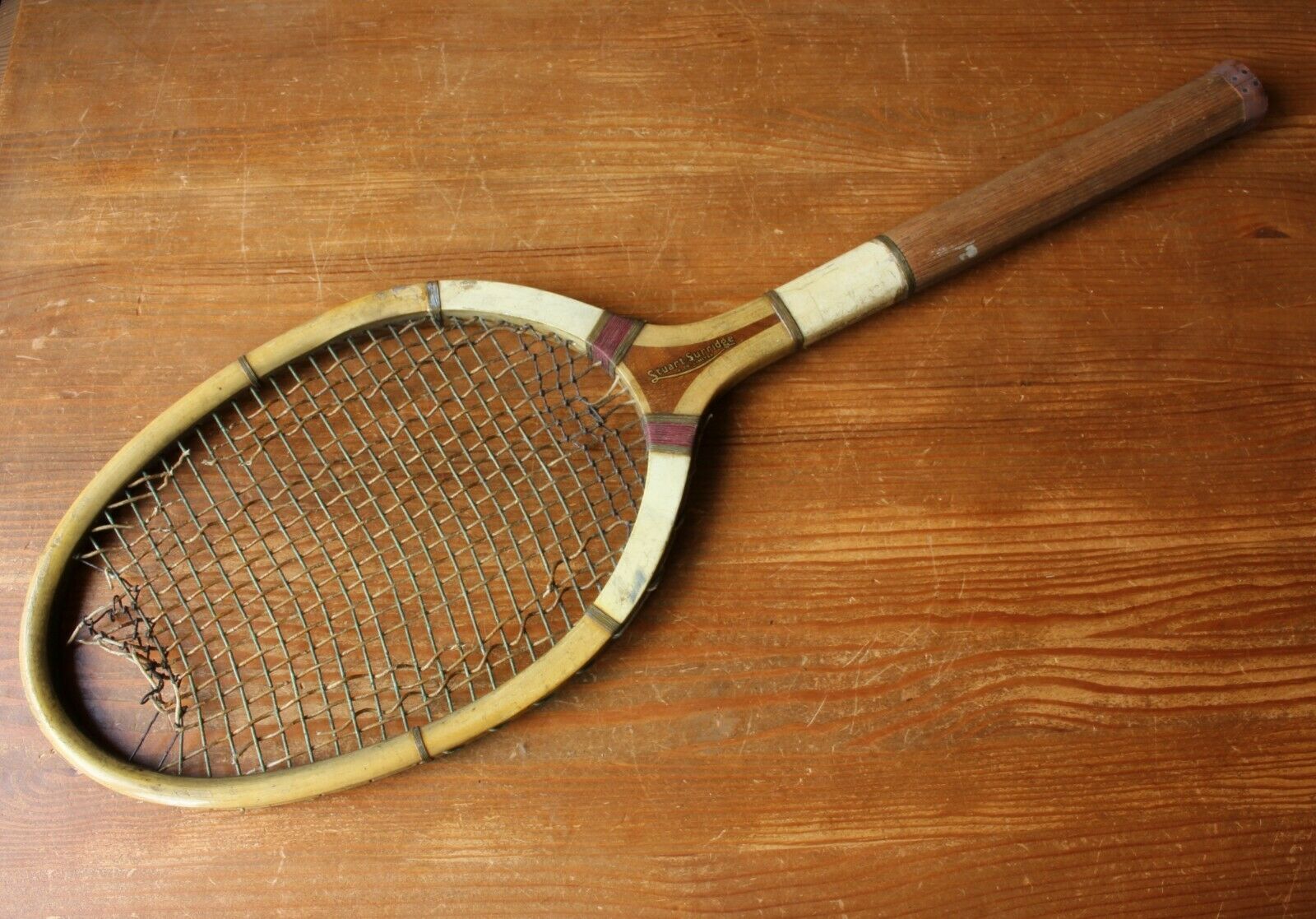 Stuart Surridge Iris-brand Argyle Tennis Racquet & Dunlop Press.