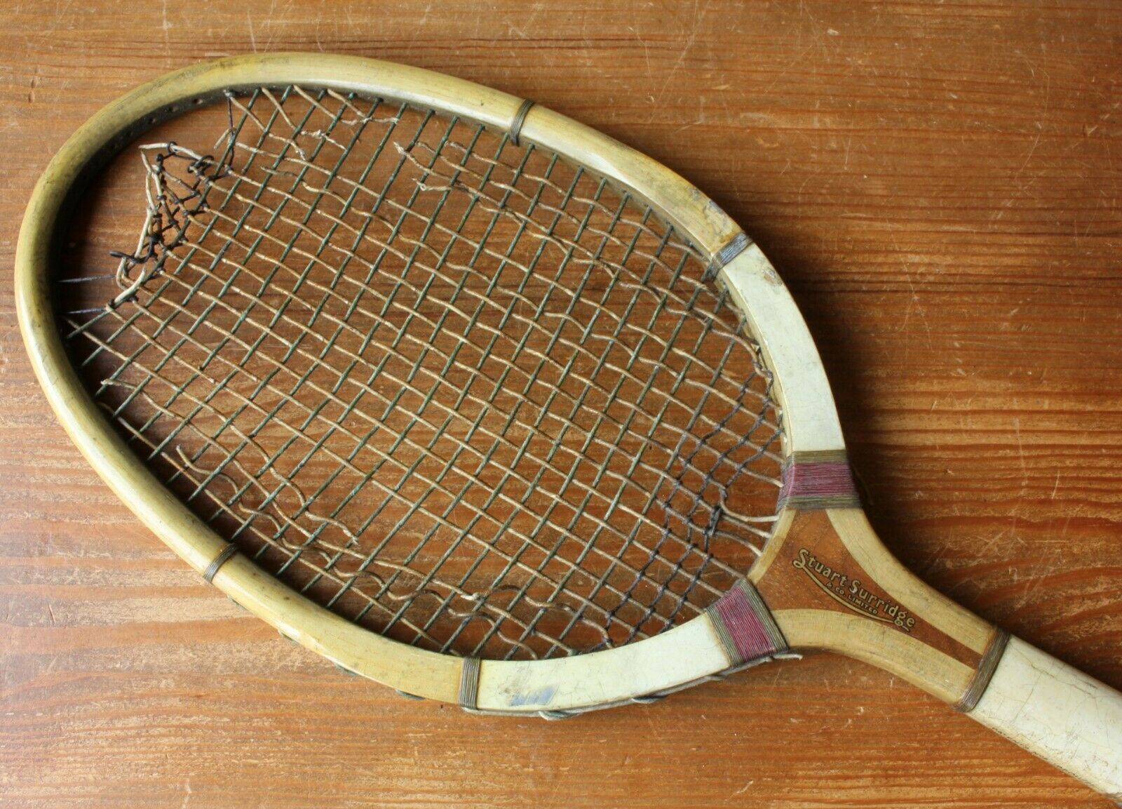 Stuart Surridge Iris-brand Argyle Tennis Racquet & Dunlop Press.