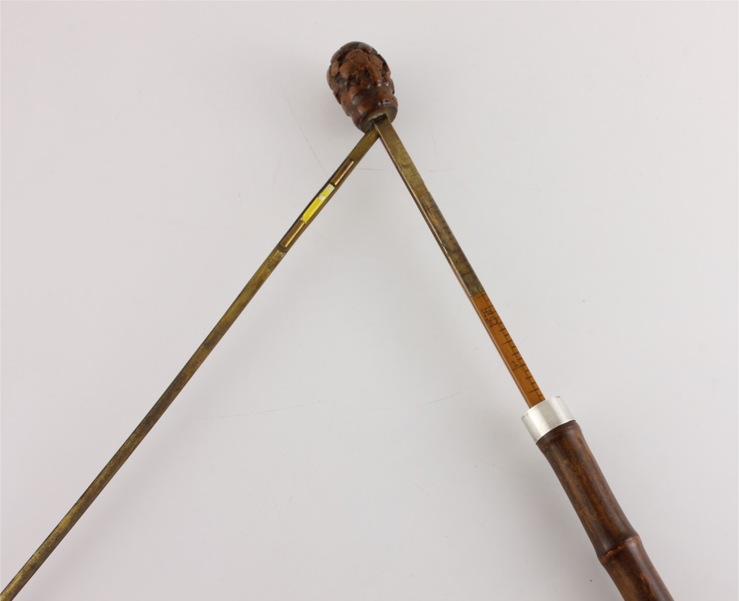 Bamboo Root Walking Cane Horse Measuring Stick. Swaine & Adeney c1900.