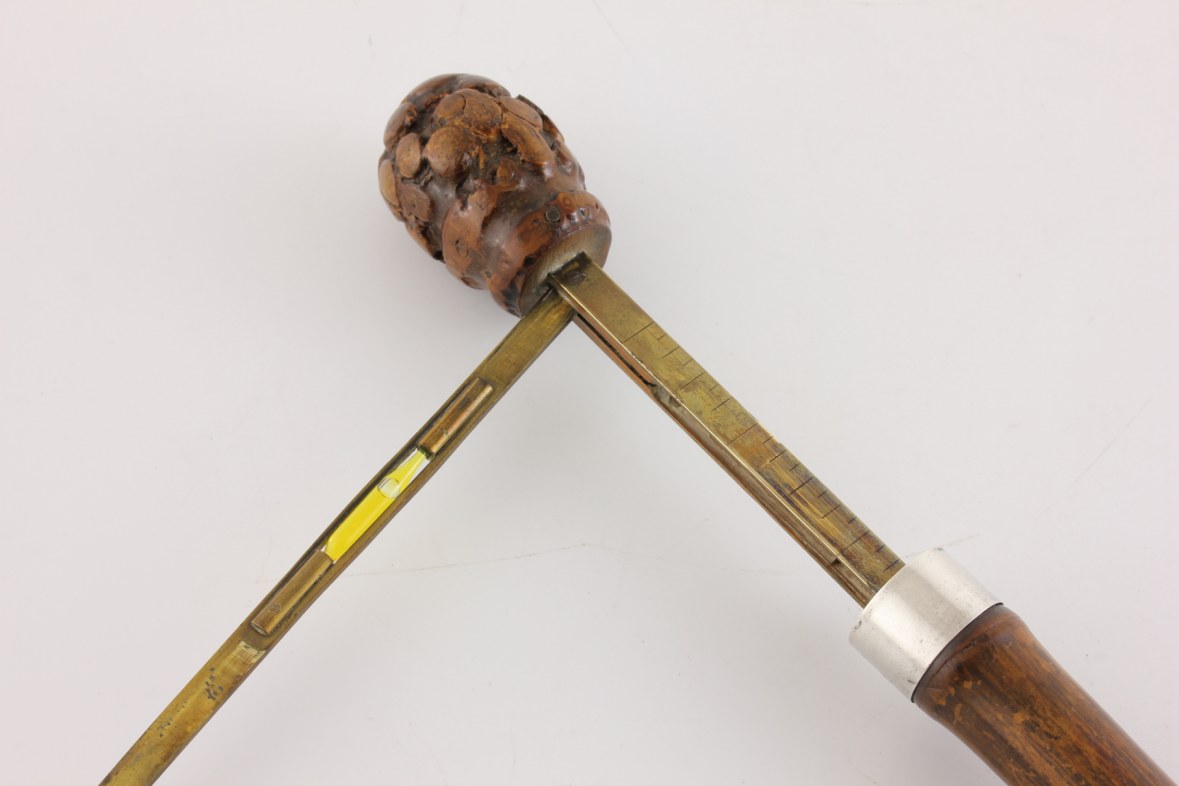Bamboo Root Walking Cane Horse Measuring Stick. Swaine & Adeney c1900.