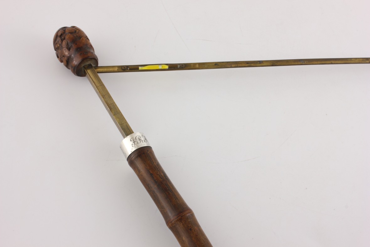Bamboo Root Walking Cane Horse Measuring Stick. Swaine & Adeney c1900.