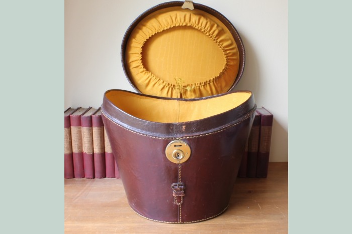 Vintage Leather Top Hat Case Box
