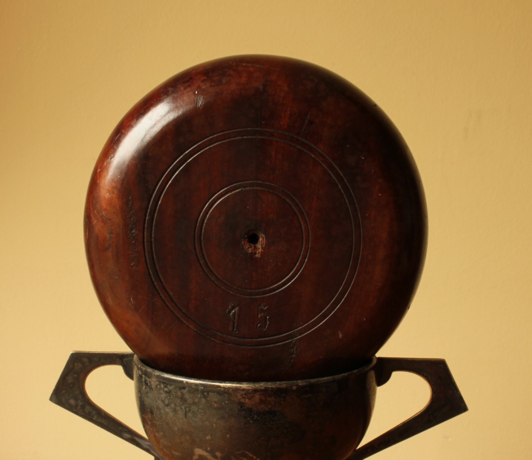 Belgian Wooden Bowling Trabollen Featherbowling Ball. Decorative Doorstop.
