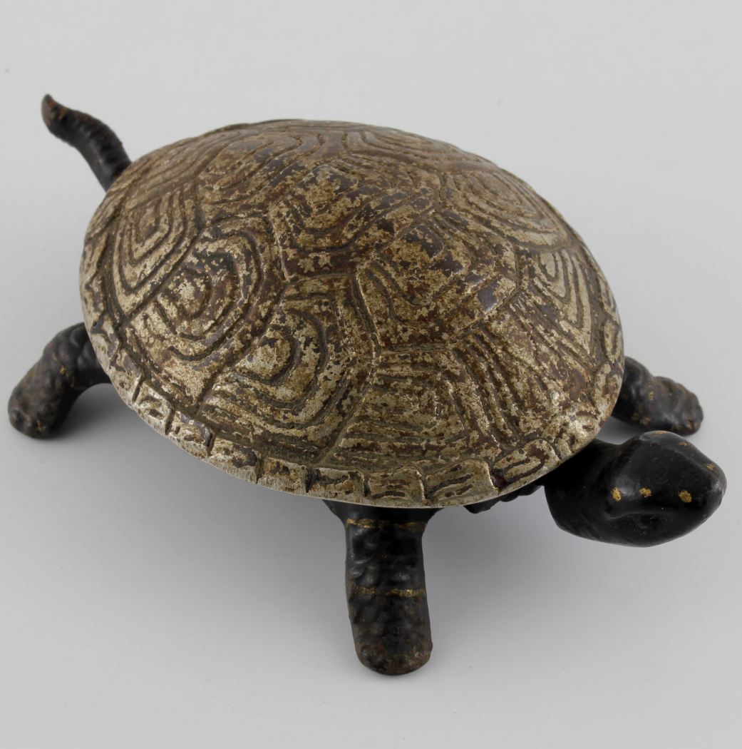 Turtle Table Bell. Novelty German Tortoise Shell Hotel Counter Desk Bell.
