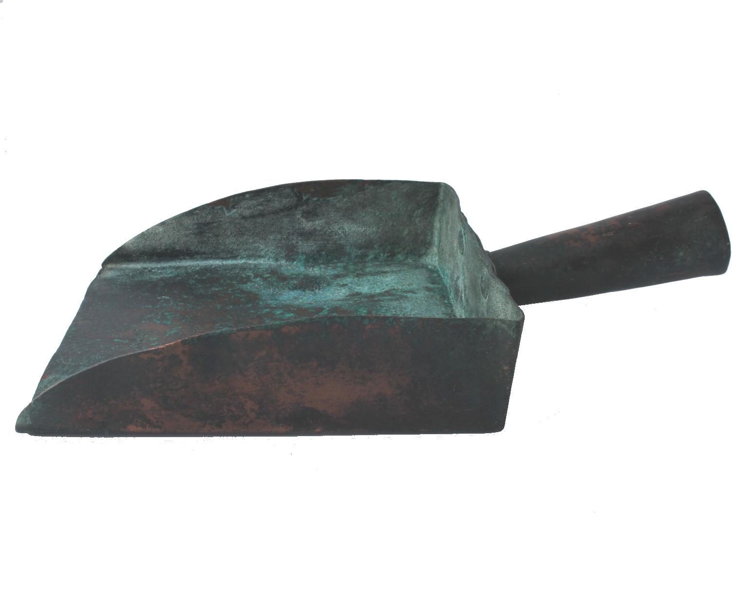 Verdigris Copper Shovel. Large Hand Forged Rustic Scoop. Home Decor.