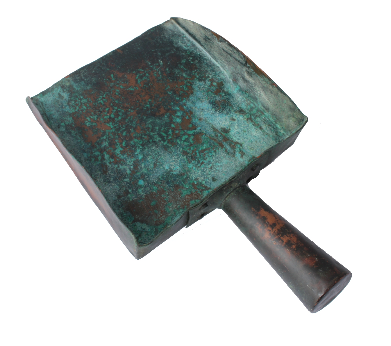 Verdigris Copper Shovel. Large Hand Forged Rustic Scoop. Home Decor.