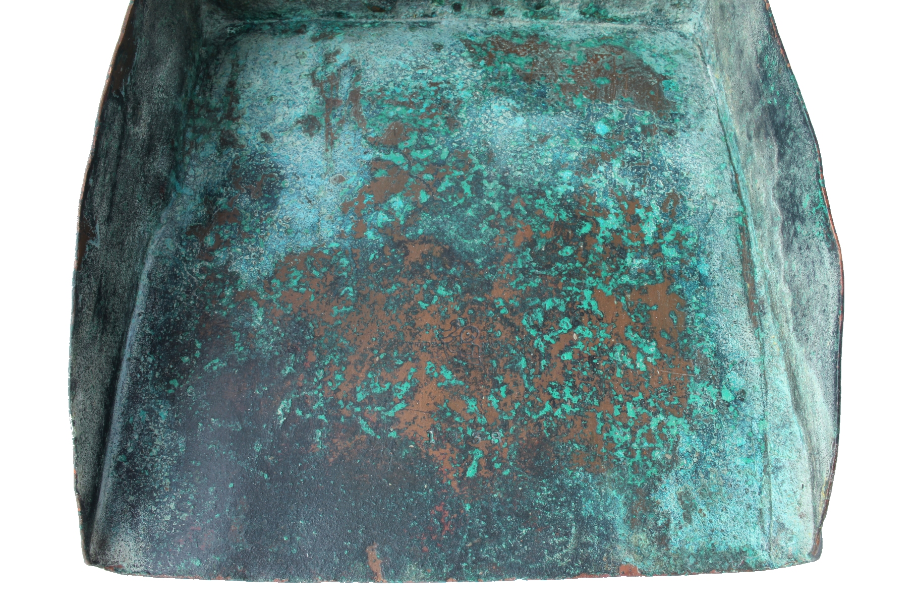 Verdigris Copper Shovel. Large Hand Forged Rustic Scoop. Home Decor.