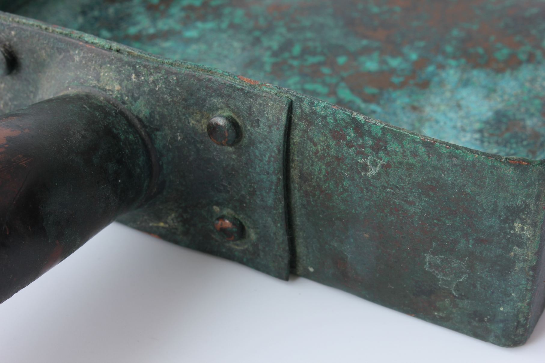 Verdigris Copper Shovel. Large Hand Forged Rustic Scoop. Home Decor.