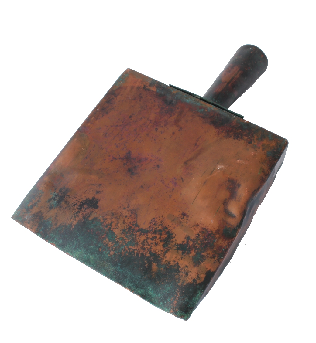 Verdigris Copper Shovel. Large Hand Forged Rustic Scoop. Home Decor.