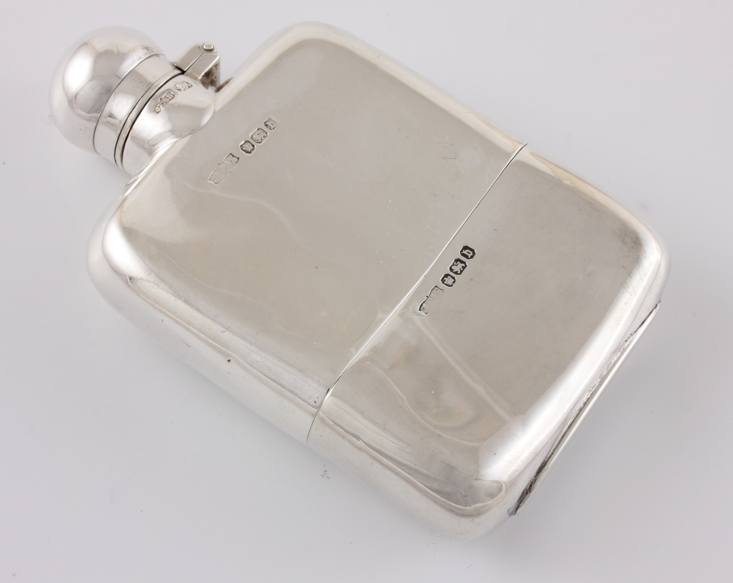 Victorian Miniature James Dixon Silver Spirit Hip Flask & Cup. 1894.