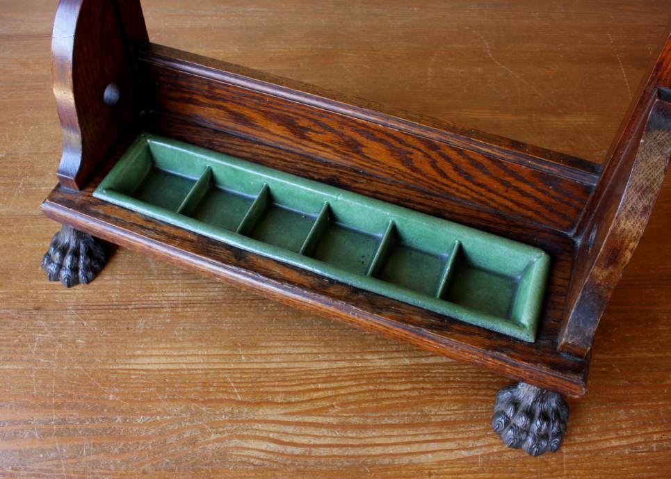Oak Snooker Cue Holder. Free Standing Billiards & Pool Rack. c1890.