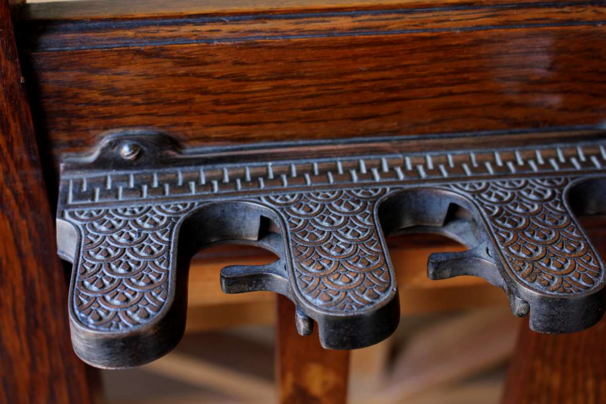 Oak Snooker Cue Holder. Free Standing Billiards & Pool Rack. c1890.