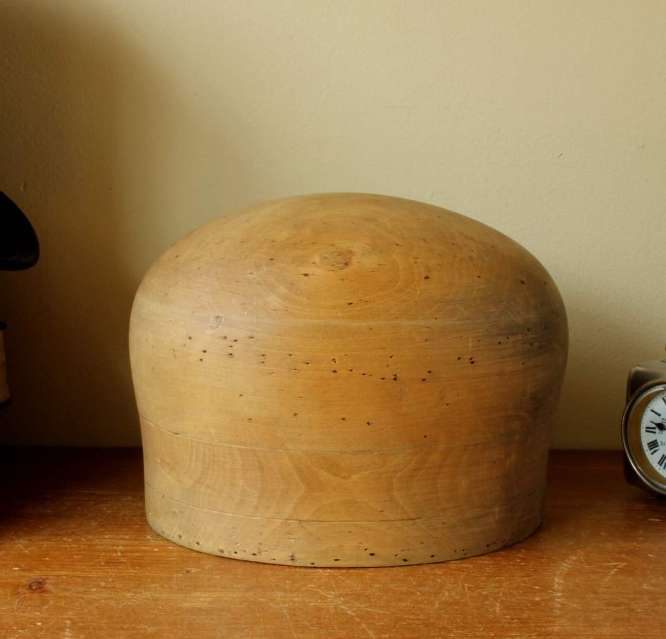 Vintage Wooden Hat Block. Wood Milliner's Shop Hat Display Stand.