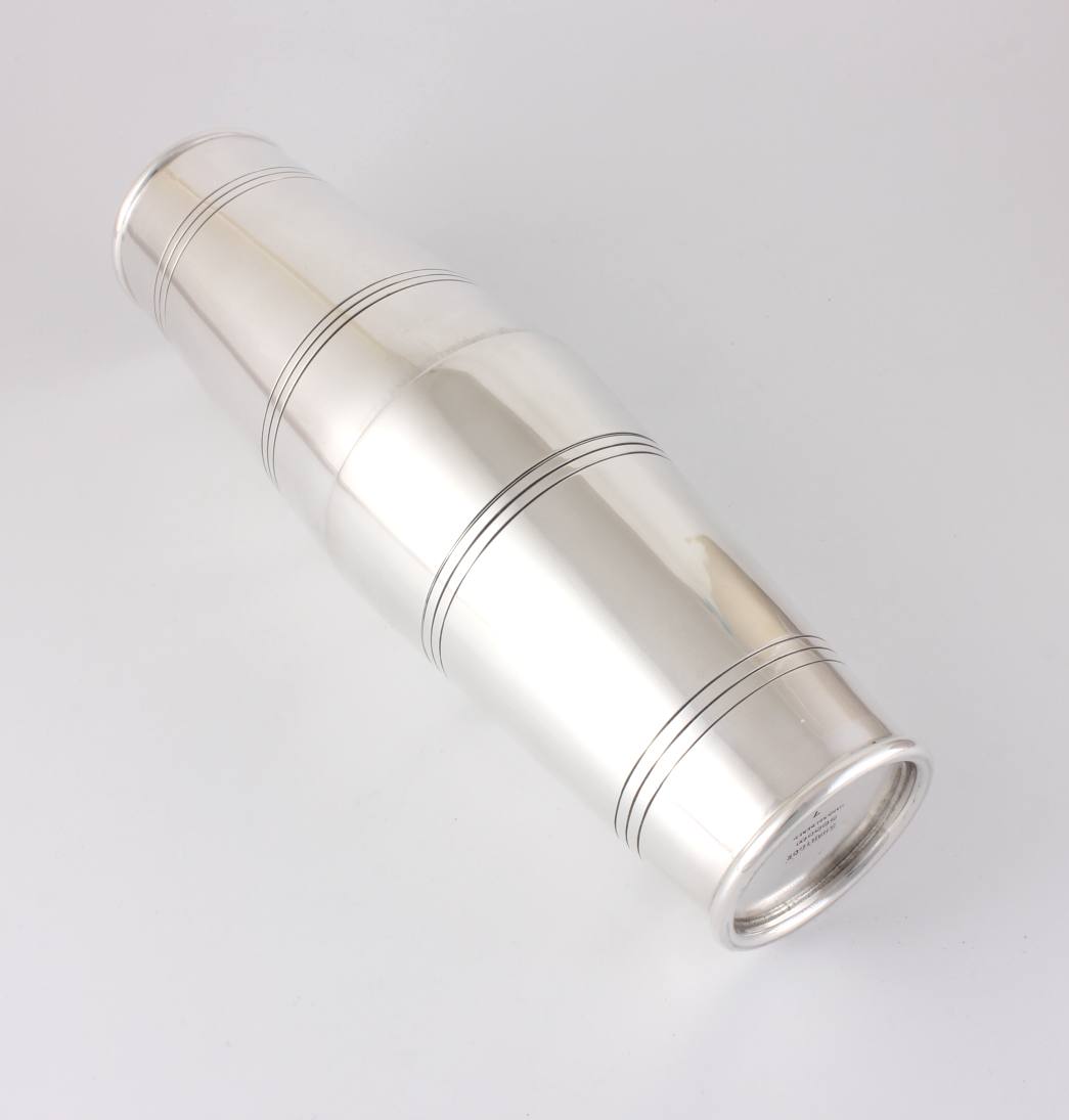 Large Silver Plate Boston Cocktail Shaker. Art Deco c1940.