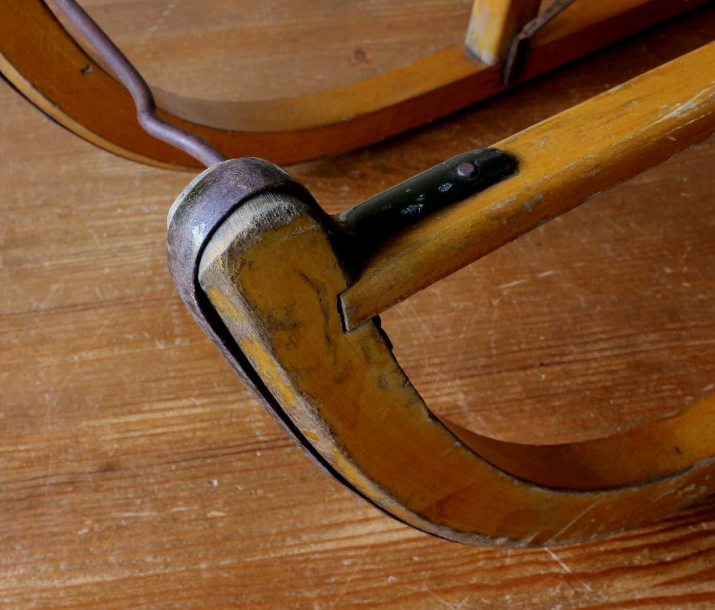 Wooden Sledge. Davos Snow Sleigh. Ski Lodge, Chalet, Hotel, Shop.