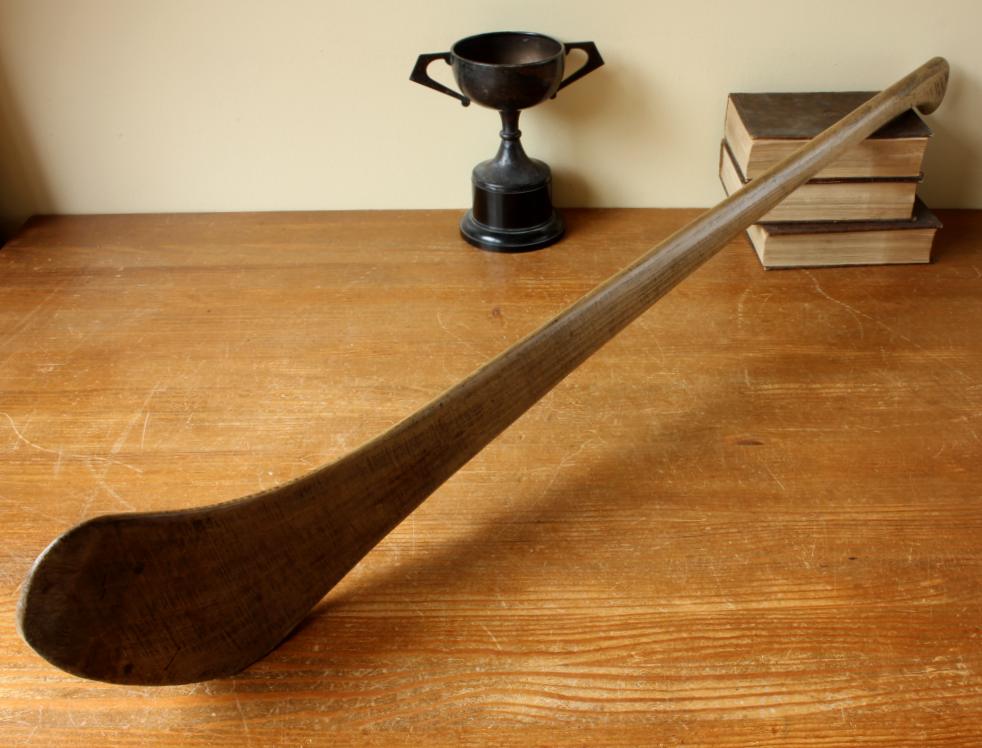 Wood Hurling Stick. Irish Wooden Hurley Stick. Sports Display, Bar Decor.