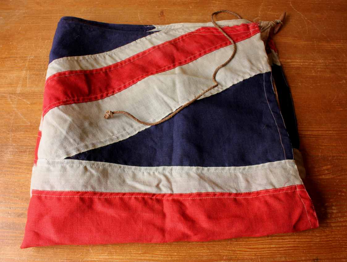 5 1/2 ft by 2 1/2 ft Union Jack Flag. Decorative Original c1930 Vintage.