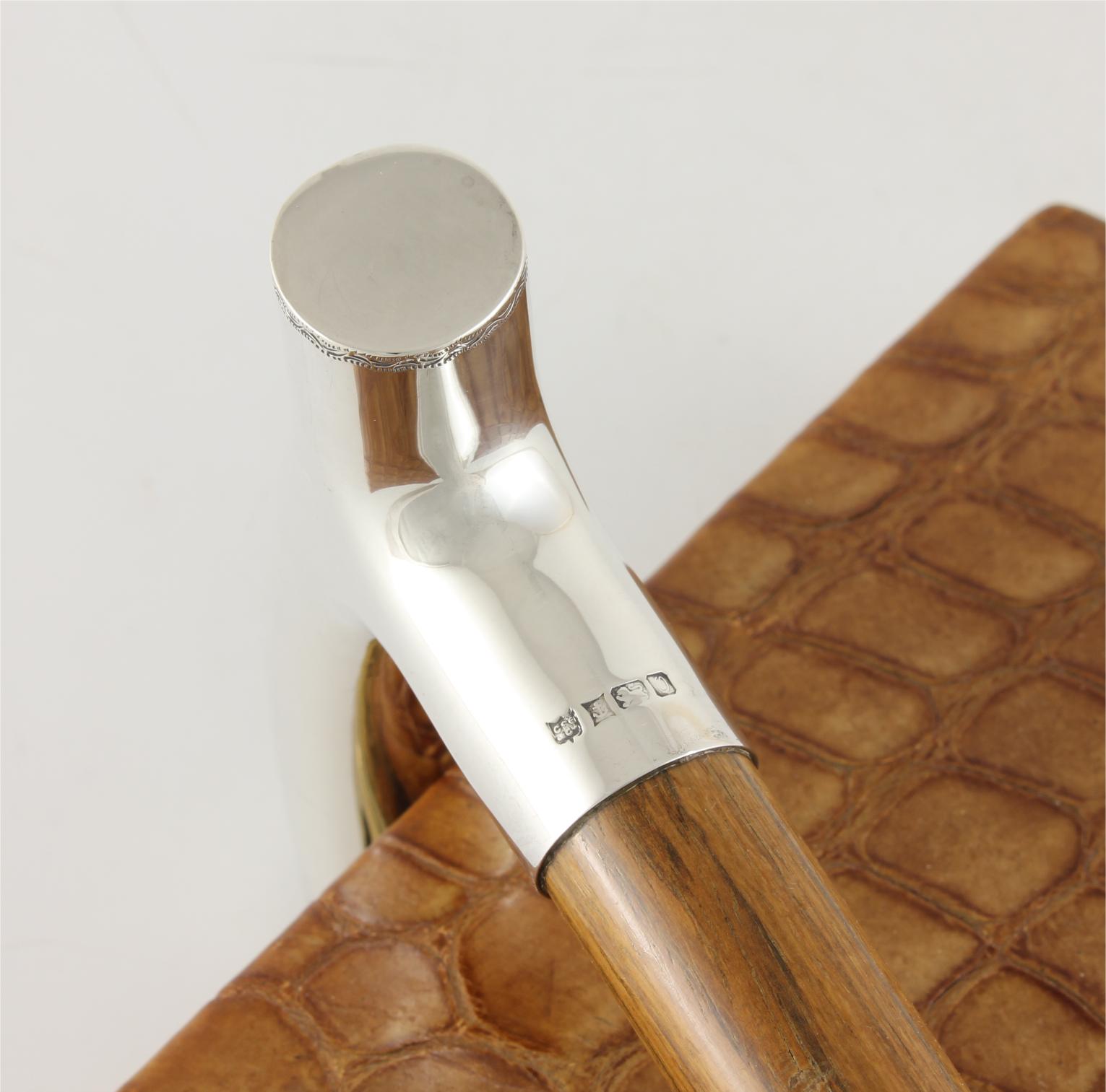 Vintage Silver Topped Opera Walking Cane Stick. Charles S Green. 1988.