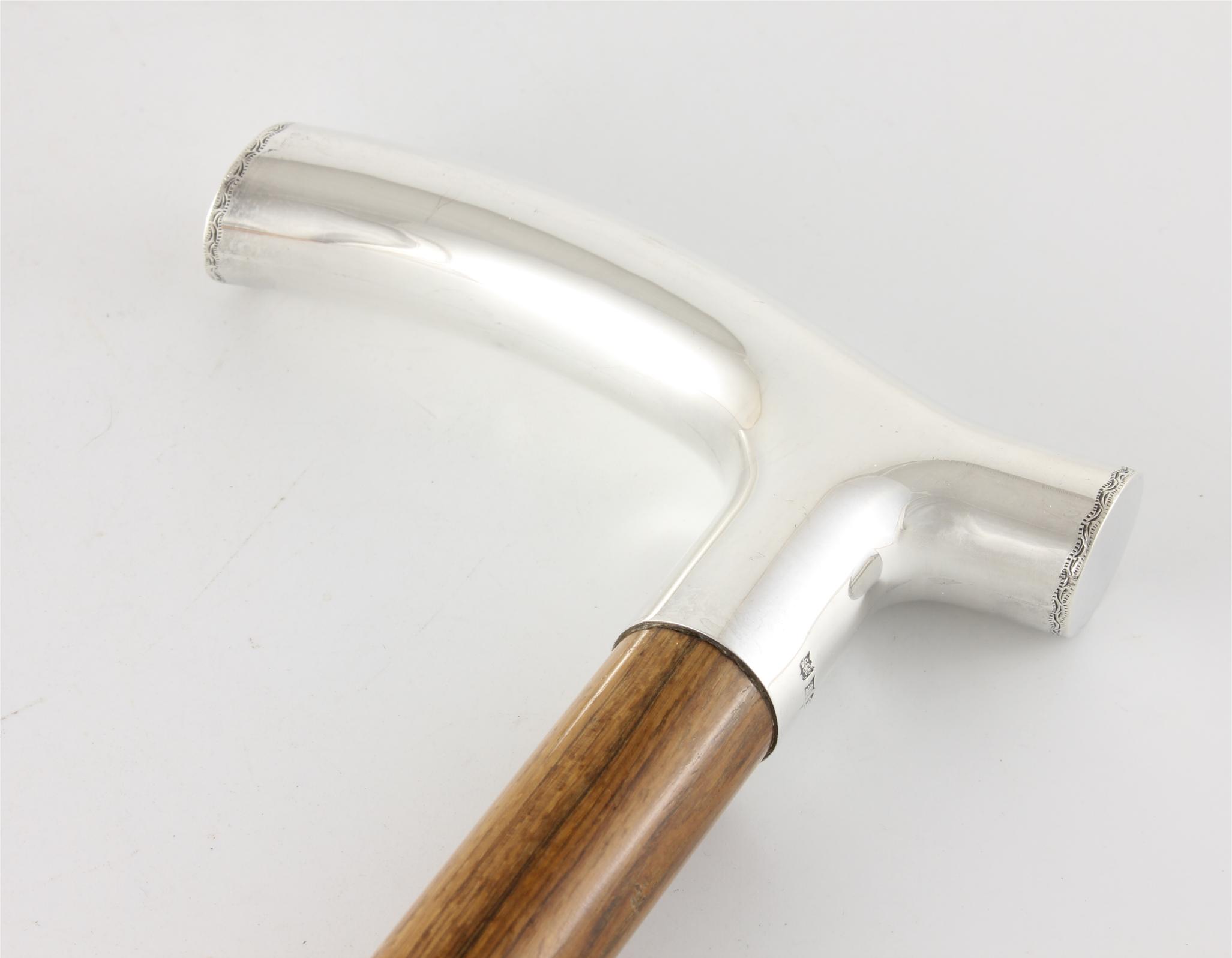Vintage Silver Topped Opera Walking Cane Stick. Charles S Green. 1988.