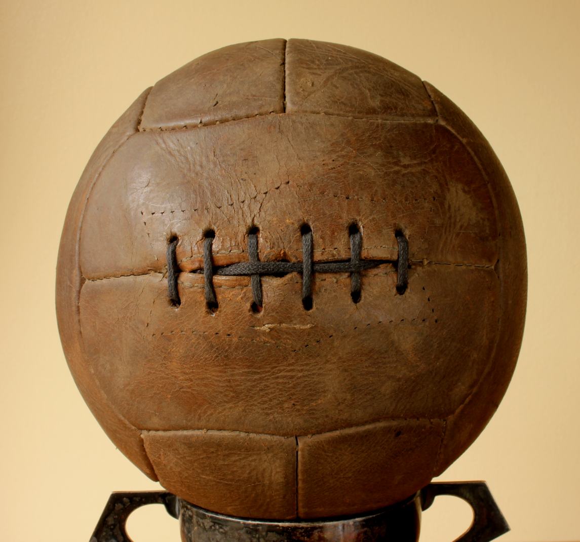 Vintage 1950's Leather 6 Lace Hold Football. Nice Display Ball.