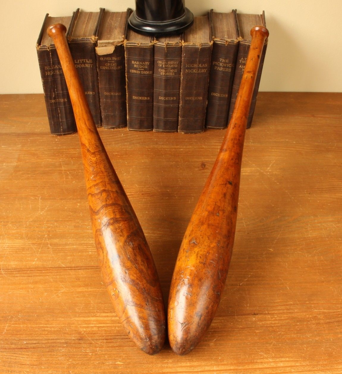 Antique Walnut Indian Clubs. Wooden Exercise Meels. Vintage Prop, Gym ...