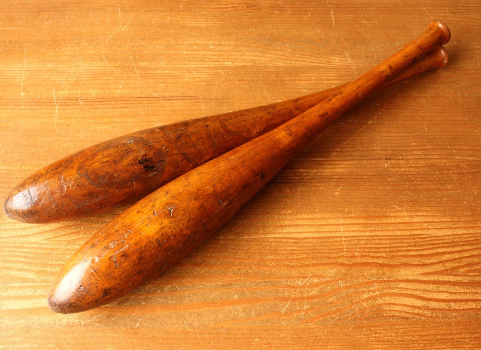 Antique Walnut Indian Clubs. Wooden Exercise Meels. Vintage Prop, Gym ...