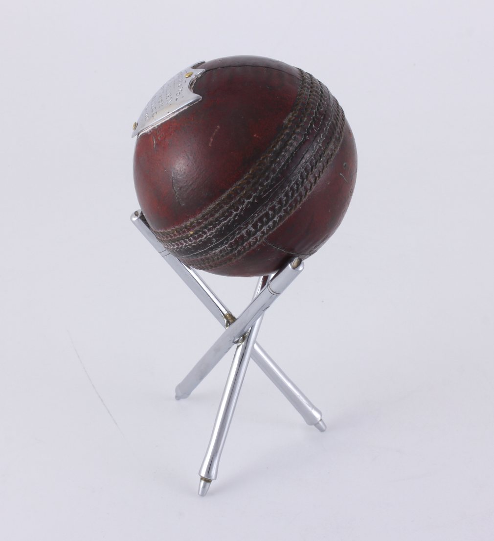Hat Trick Cricket Ball Trophy. Walsall CC County Match Played 1949.