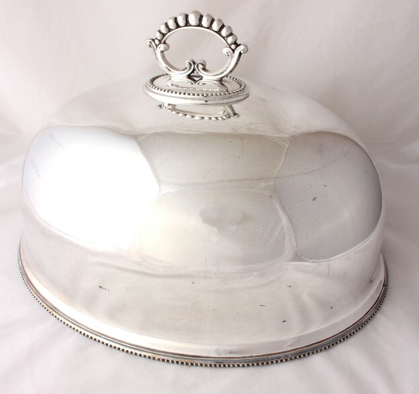 Large Silver Plate Meat Food Cover. Big Turkey Dome William Hutton.