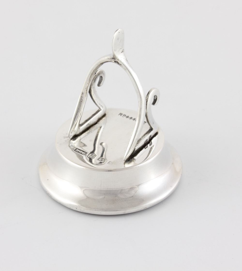 Silver Lucky Wishbone Menu Holder. Photo Card Clip Picture Frame. 1906.