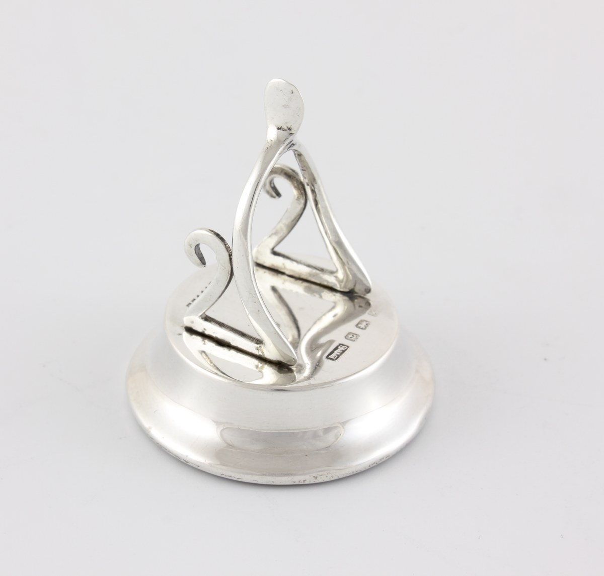 Silver Lucky Wishbone Menu Holder. Photo Card Clip Picture Frame. 1906.