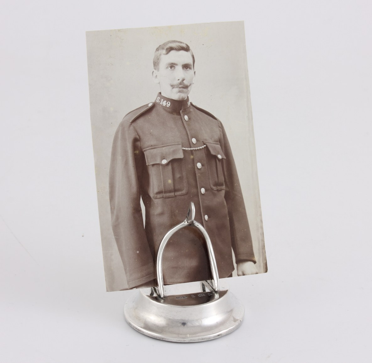 Silver Wishbone Menu Holder. Lucky Levi & Salaman Picture Frame. 1904.