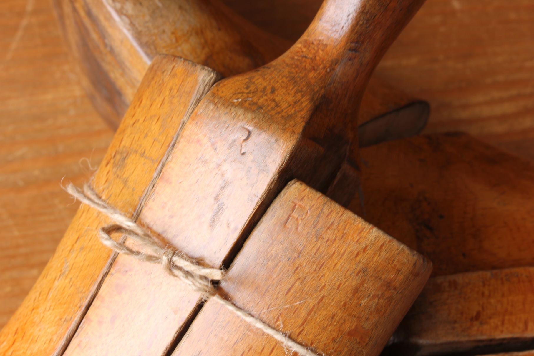 Pair of Wooden 3 Part Boot Lasts. Wood Treen Trees. Shoe Shop.