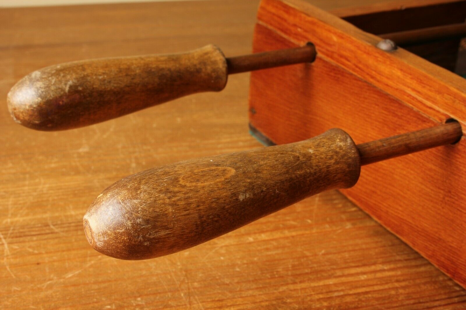 Sok-A-Ball Handmade Wood Table Football. Soccer Foosball Game.