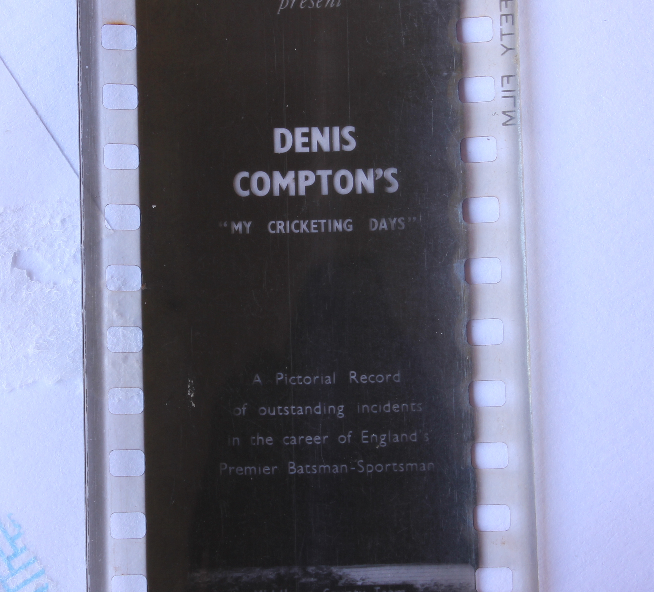 Cricket Film Stips, Denis Compton`s Cricketing Days Viewer & Box ...